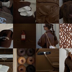 100 PCS Brown Aesthetic Collage Wall Kit Brown Beige | Etsy