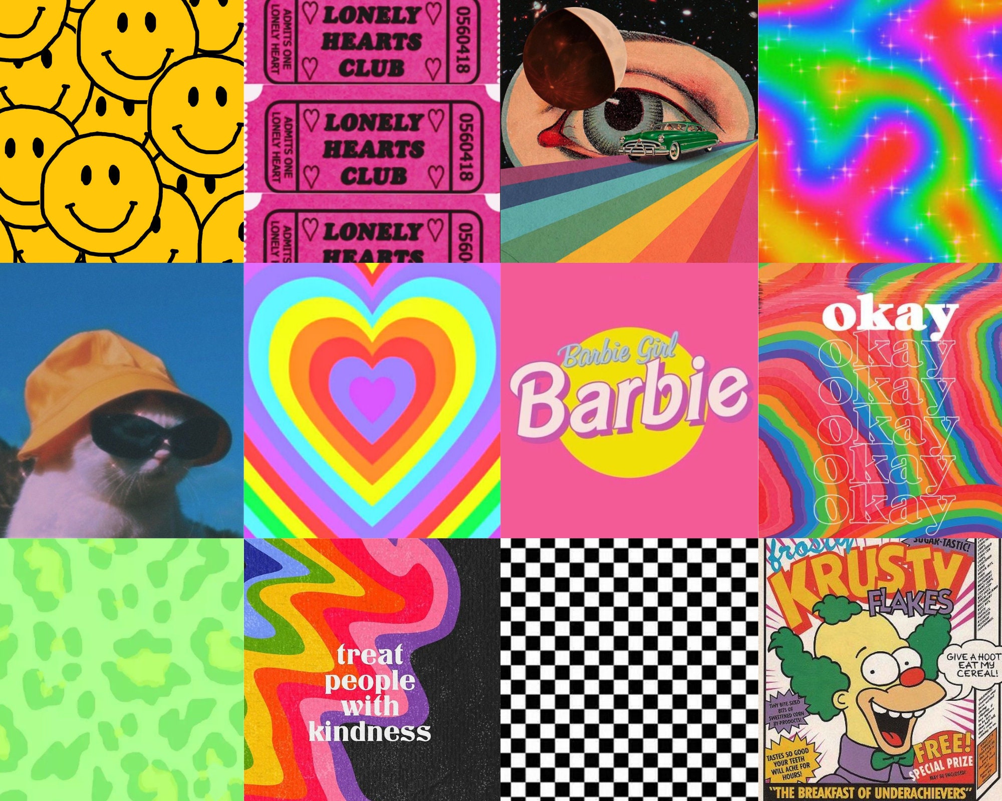 100 PCS Indie Collage Wall Kit Kidcore Aesthetic - Etsy