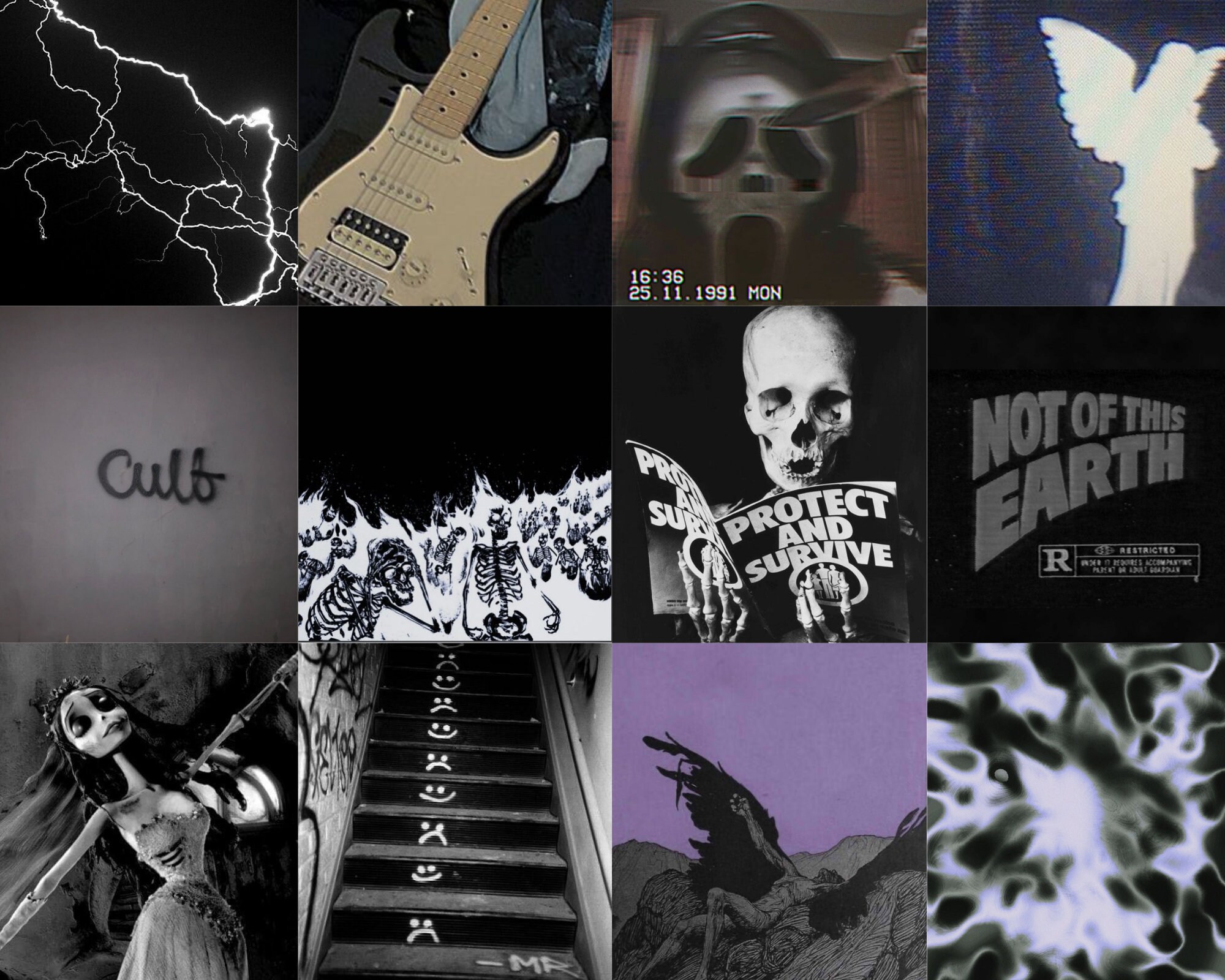 100 PCS Grunge Collage Wall Kit Black Grunge Aesthetic - Etsy