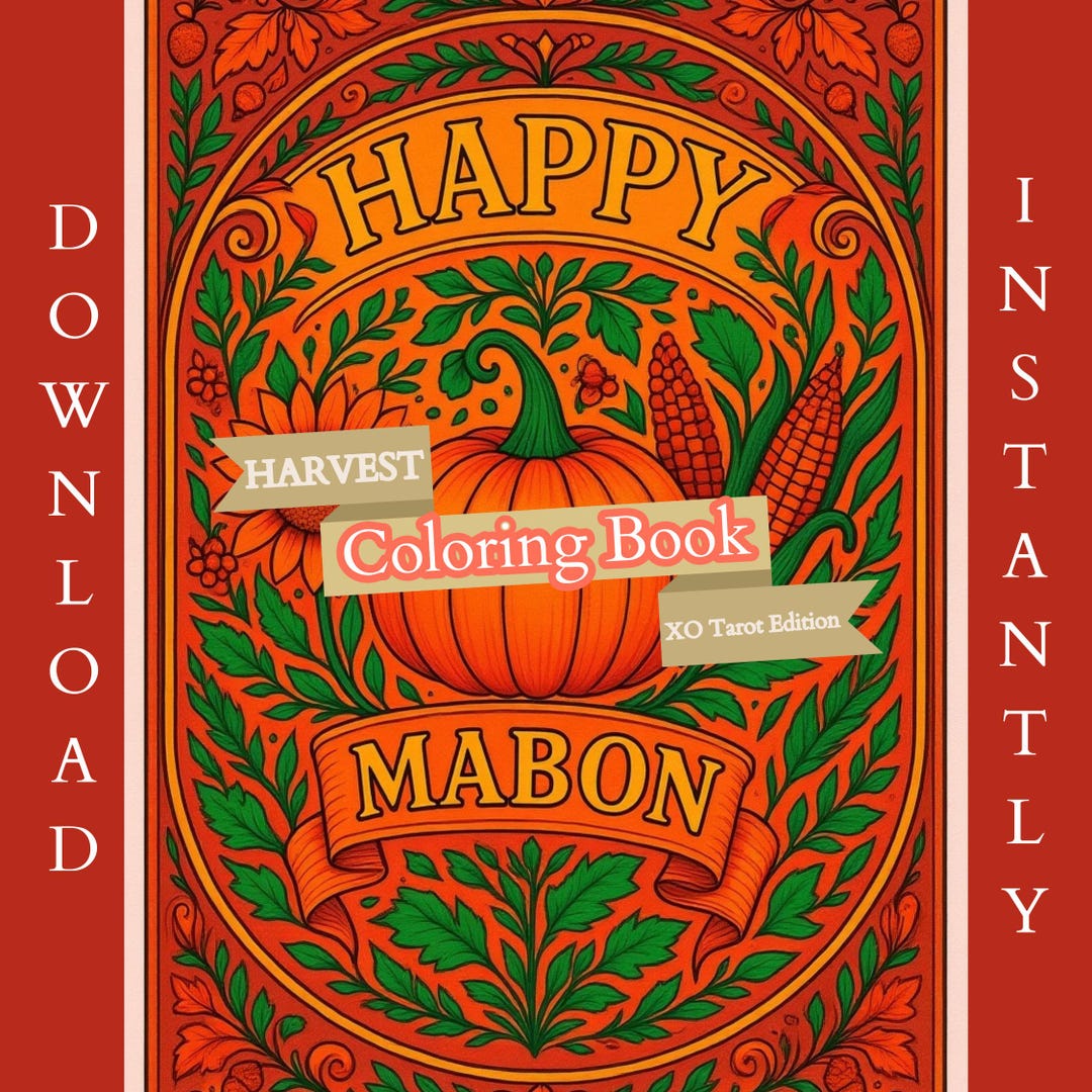 Wheel of the Year Coloring Pages | Mabon Magic & Autumn Equinox Witchy ...