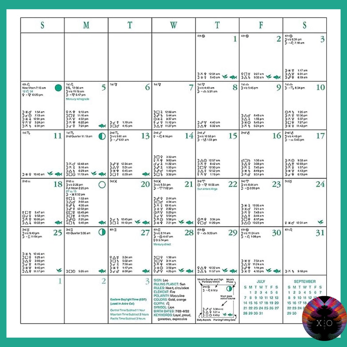2025 Astrological Calendar | Monthly Horoscopes | Planetary Alignments ...