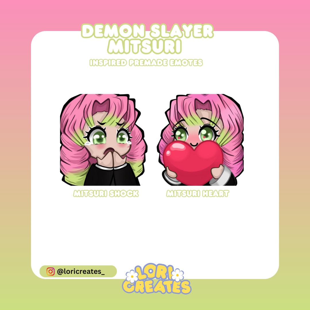MITSURI EMOTES | Demon Slayer Inspired | 2 Pack | Twitch Emotes ...