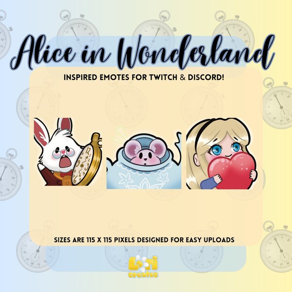 Twitch Emotes Alice Wonderland - Etsy