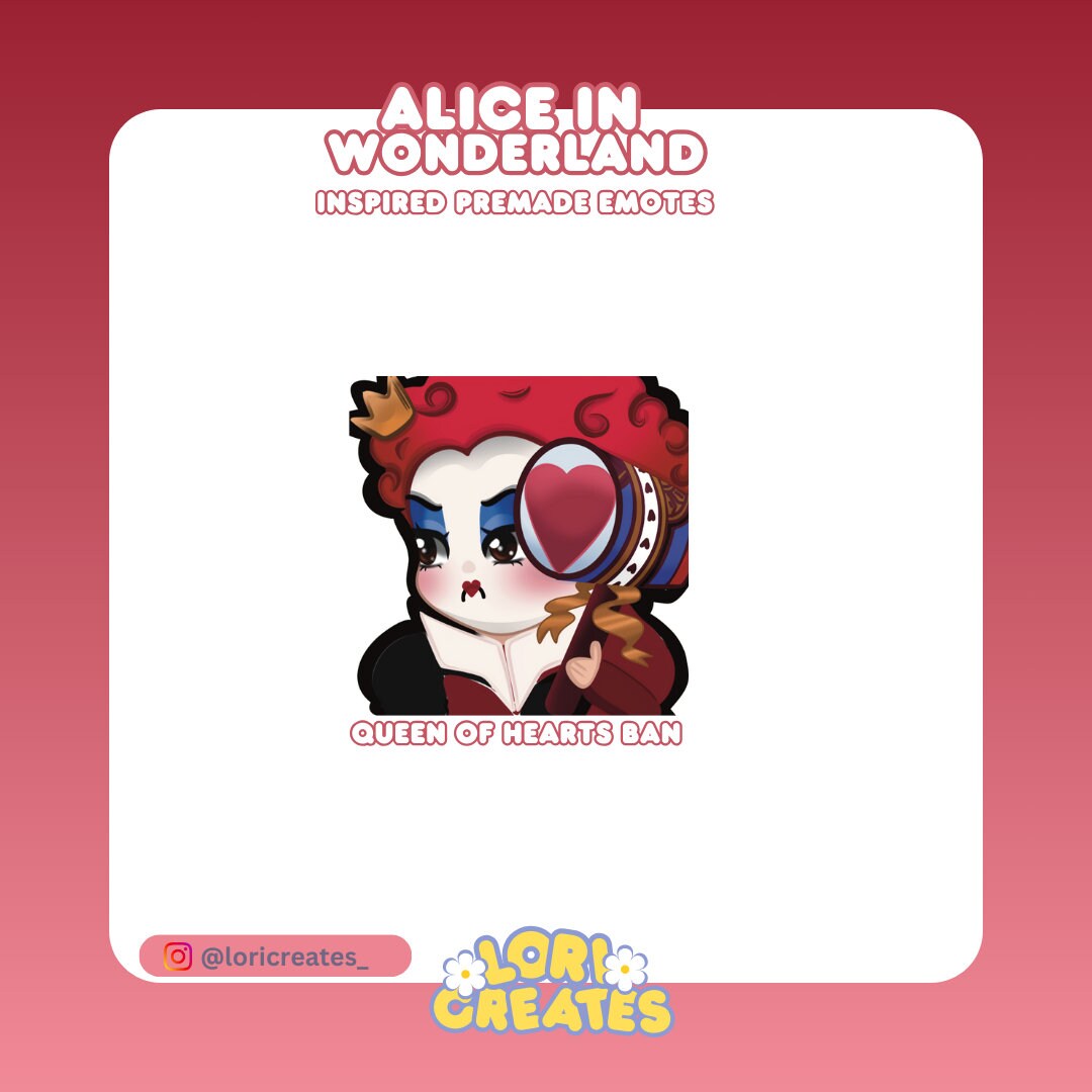 Alice in Wonderland Inspired Emote | Queen of HEARTS Bonk | Twitch ...