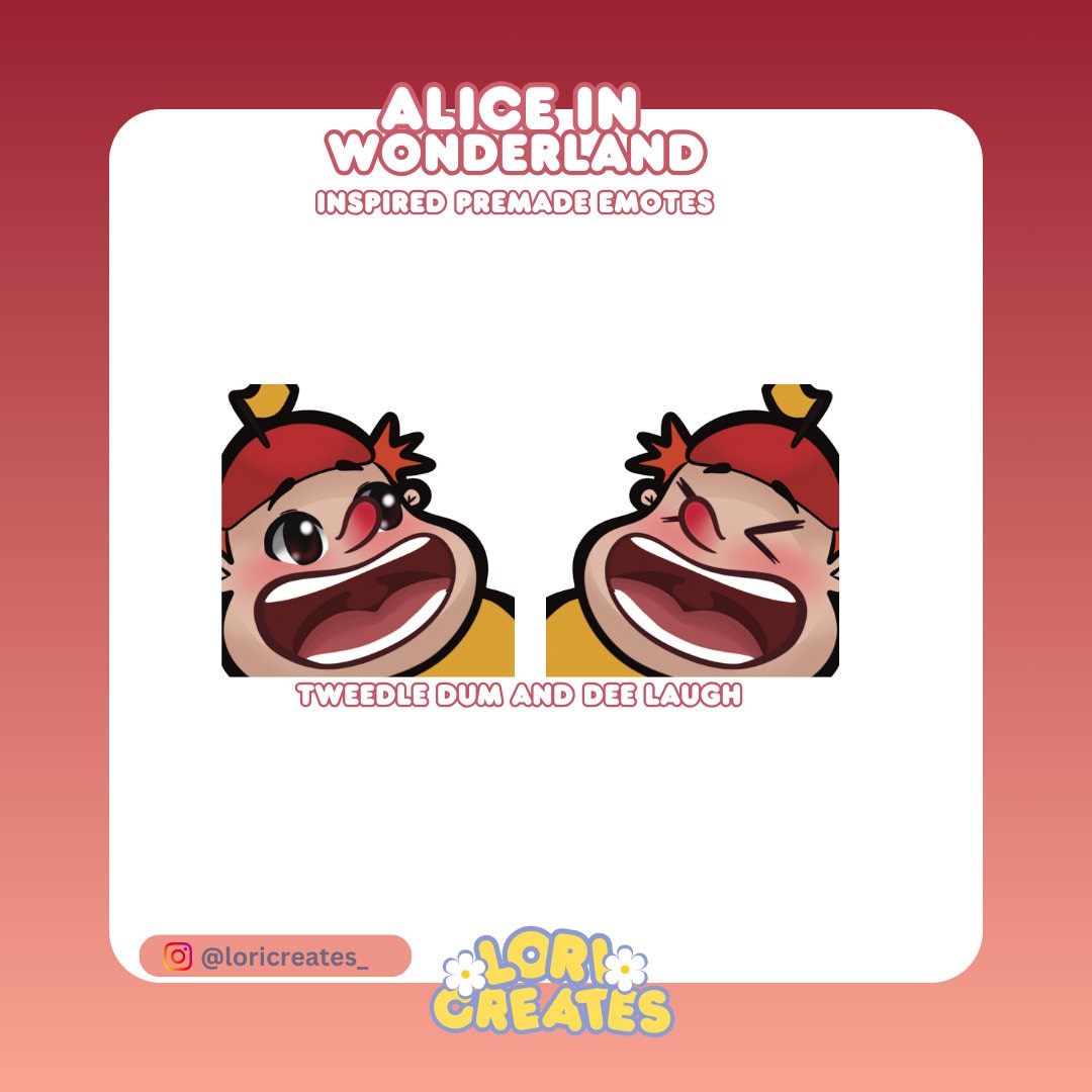 Tweedle DEE and Dum Pack | Alice in Wonderland Emote | Twitch & Discord ...
