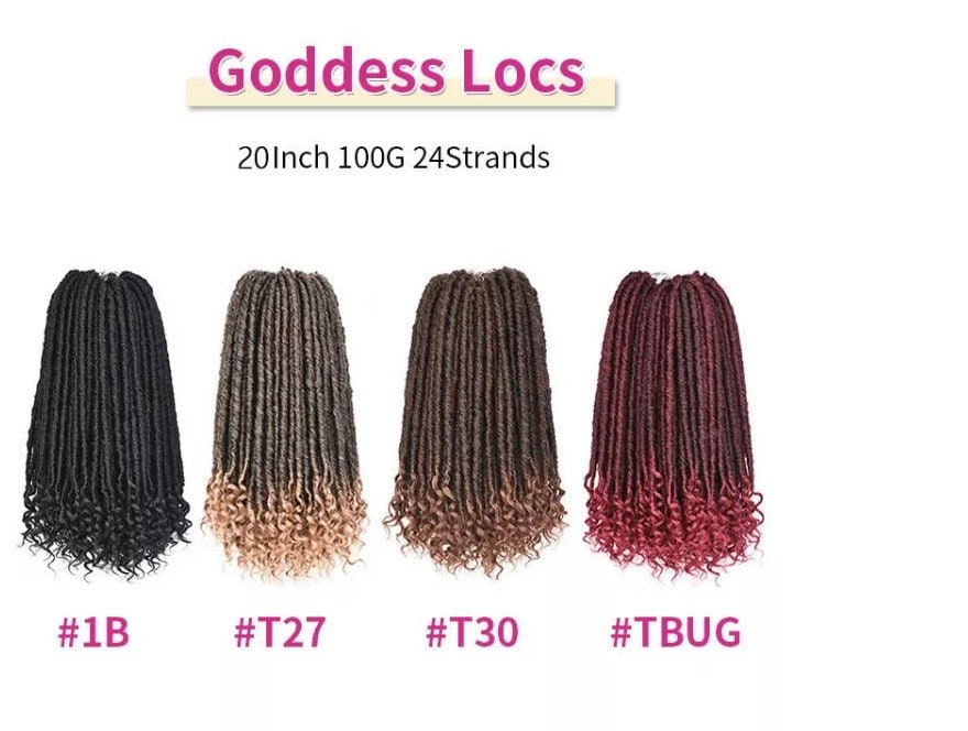 Crochet Hair Straight Faux Locs With Curly Goddess - Etsy
