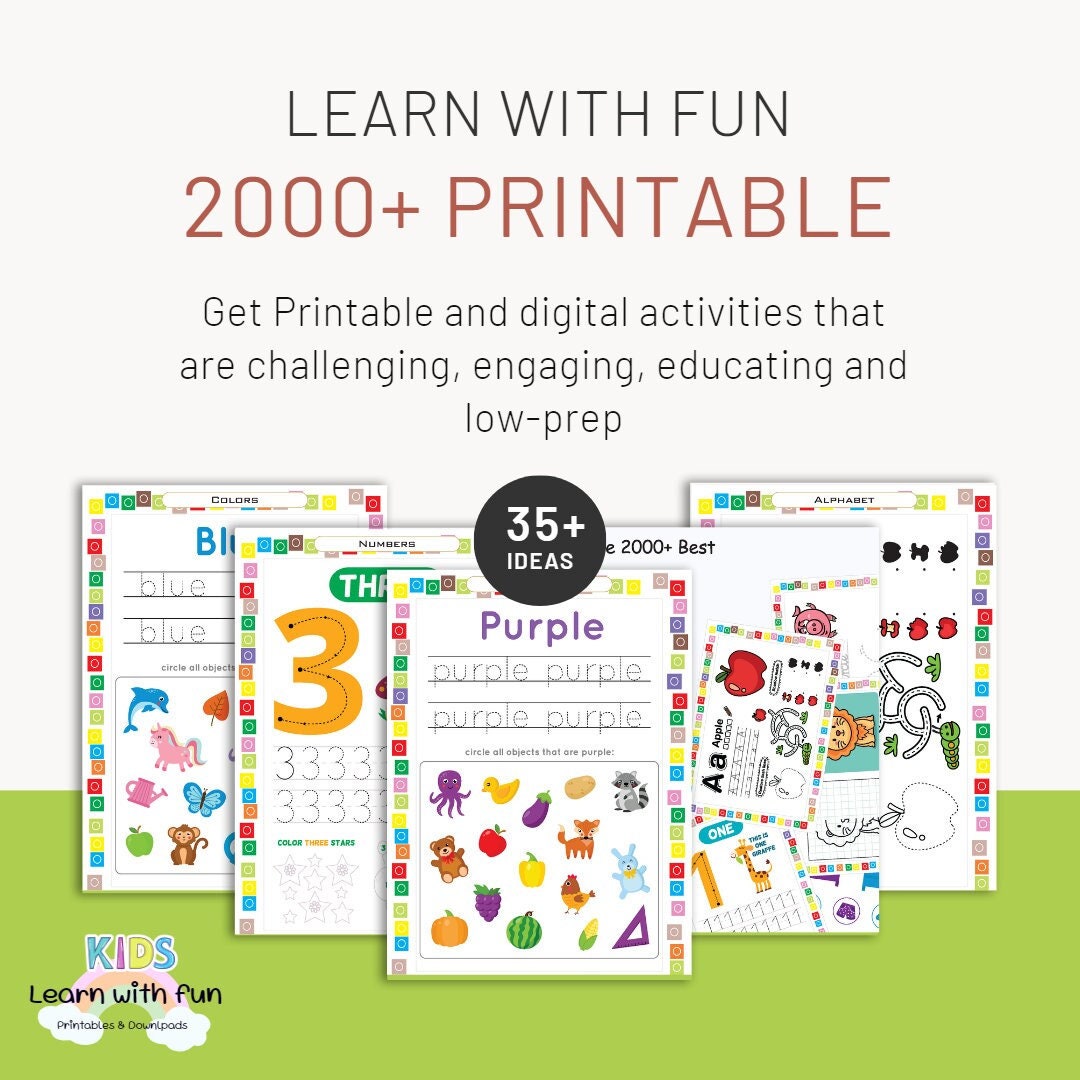 Preschool Pre-k Kindergarten Learning Bundle Activity - Etsy