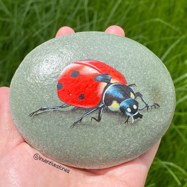 Beetle Rock Painting - Etsy