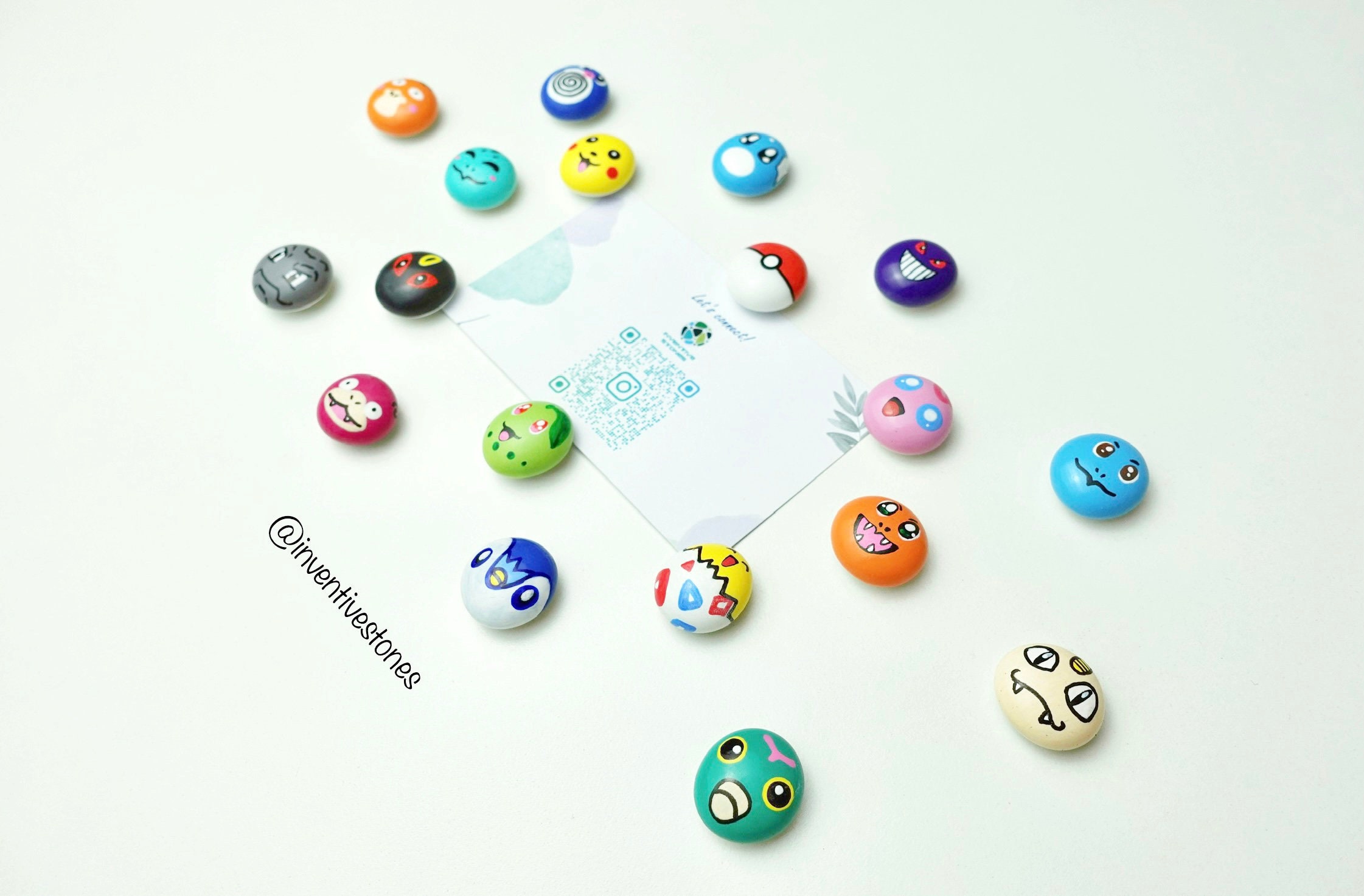 Set of 18 Mini Hand Painted Pokemon Pebble Cute Magnets. - Etsy Australia