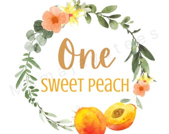One Sweet Peach Svg | Etsy