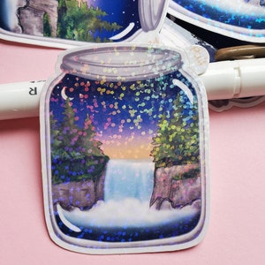 Cute Waterfall Sticker-glossy and Holographic Finish-die Cut - Etsy