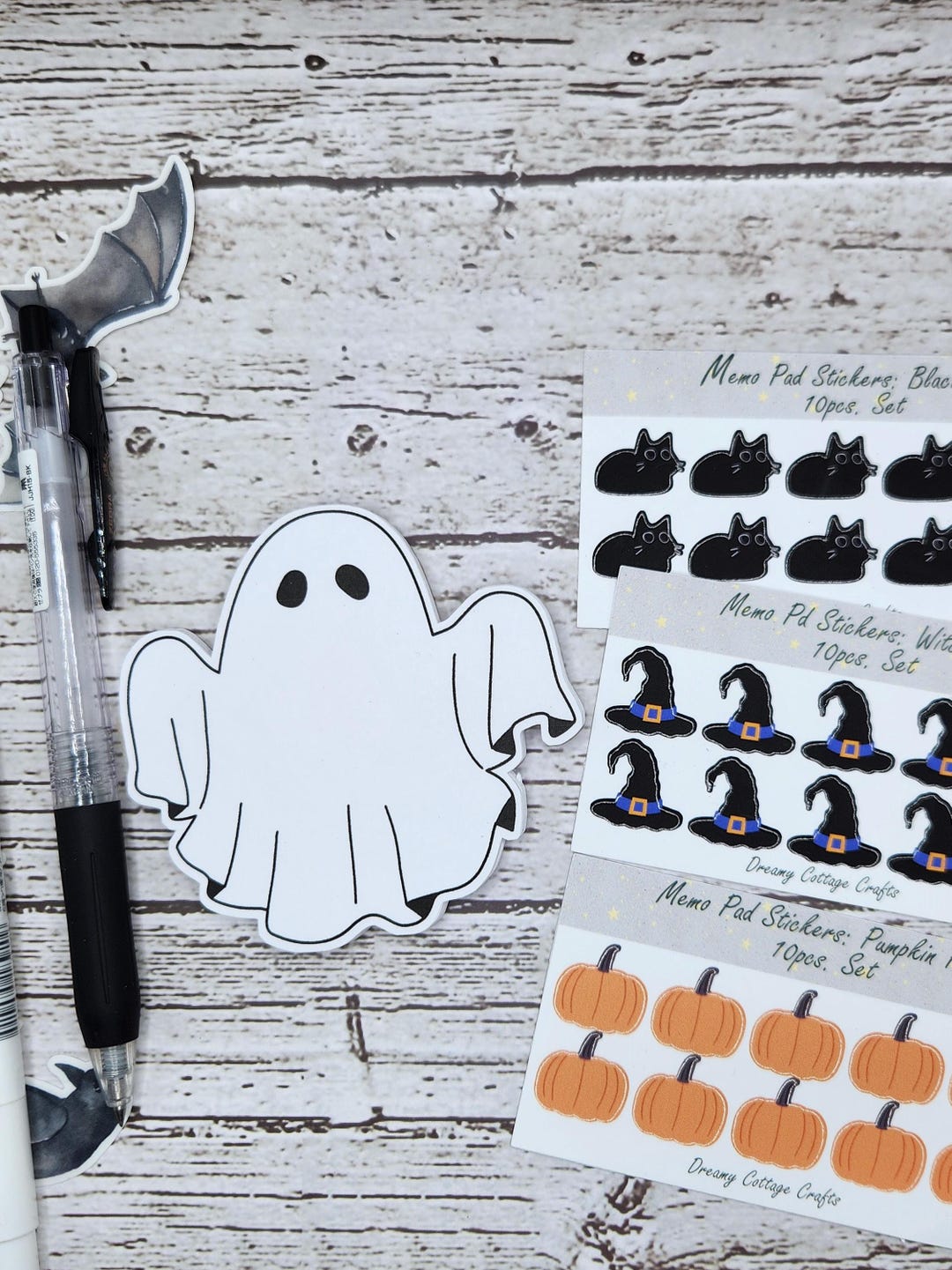Ghost Memo Pad: Halloween Stationery With Stickers - Etsy