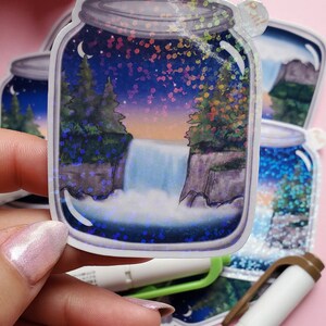Cute Waterfall Sticker-glossy and Holographic Finish-die Cut - Etsy