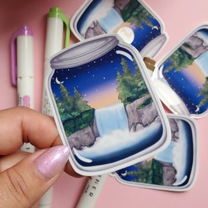 Cute Waterfall Sticker-glossy and Holographic Finish-die Cut - Etsy