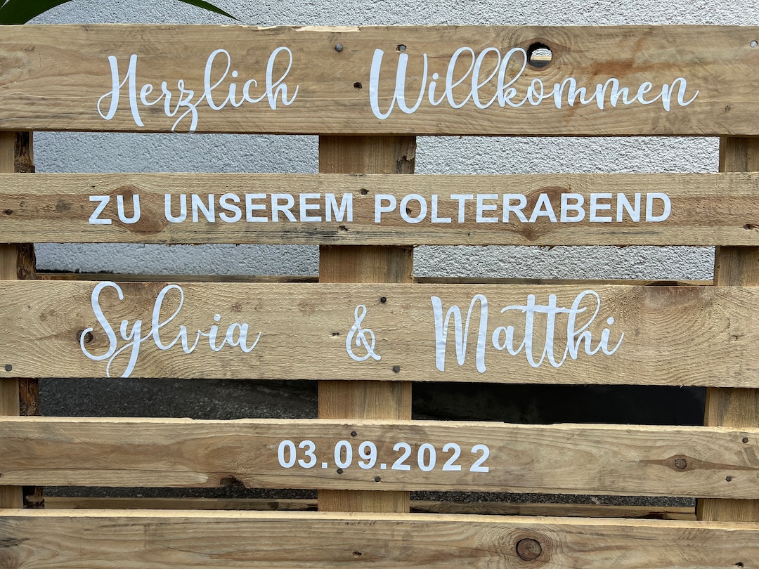 Aufkleber Polterabend / Willkommensschild / Personalisiert / Hochzeit ...