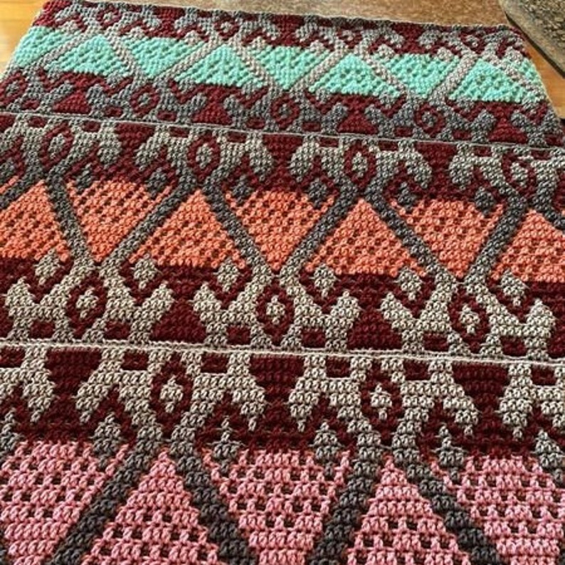 Mosaic Afghan Pattern, Overlay Mosaic Crochet Pattern, Geometric ...