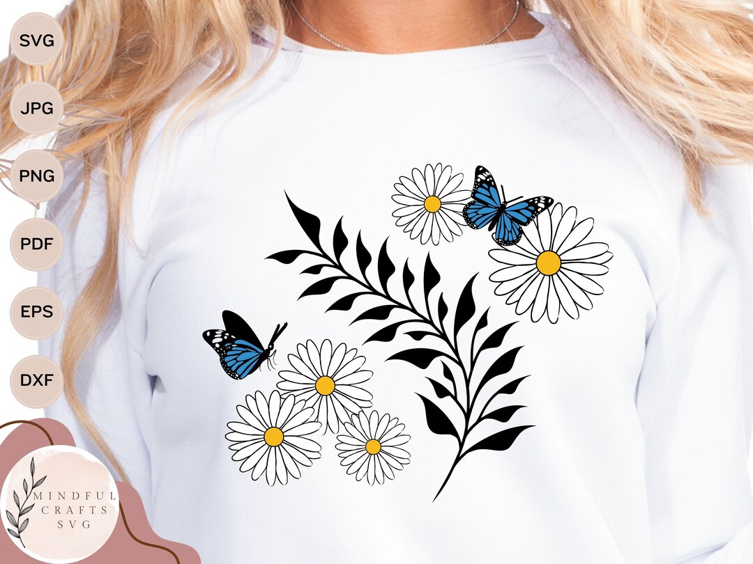 Daisy Butterfly Design Svg Daisy Svg Svg Files for Cricut Instant ...
