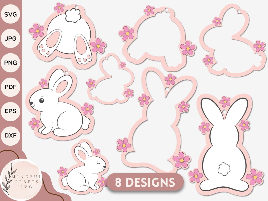 Easter Bunny Svg, Rabbit DXF, Bunny Shape Svg, Outline Bunny Silhouette ...