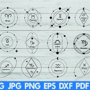 Zodiac Svg Horoscope Svg Astrology Svg Svg Files for Cricut - Etsy