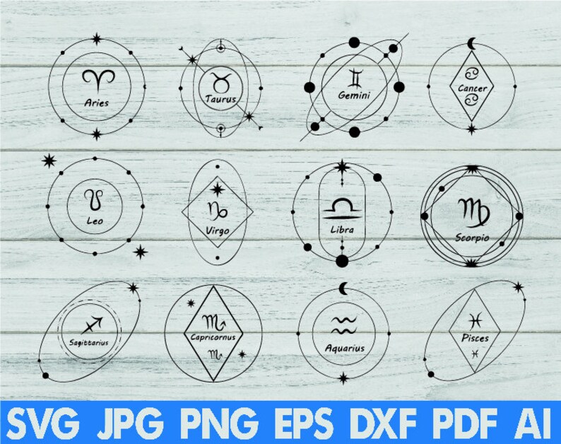 Zodiac Svg Horoscope Svg Astrology Svg Svg Files for Cricut - Etsy