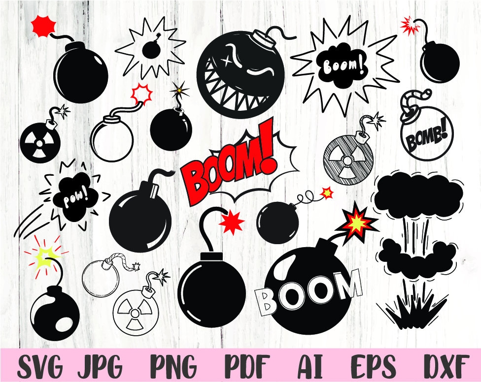 Bomb Svg Boom Svg Explosion Svg Svg Files for Cricut Instant - Etsy ...