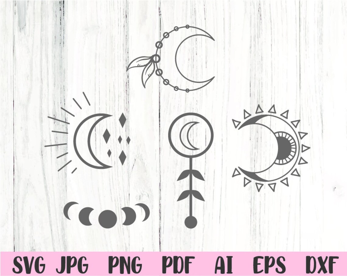 Moon Svg Moon Design Svg Celestial Svg Svg Files for Cricut - Etsy