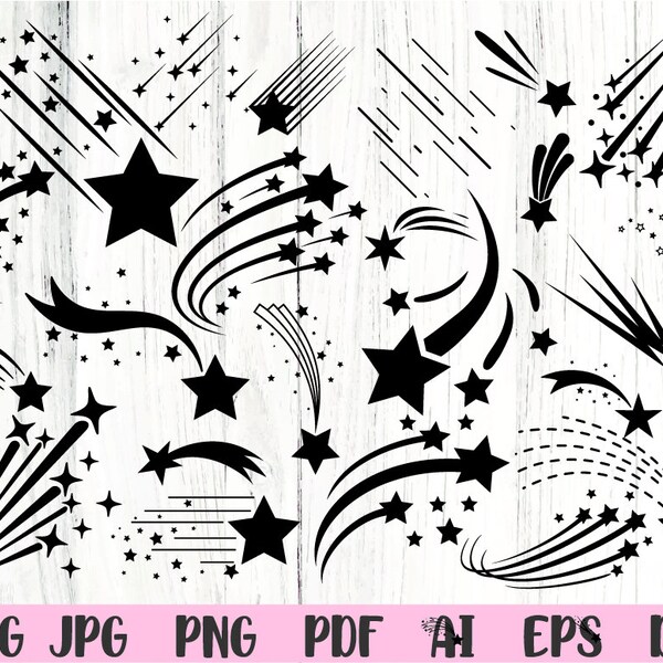 Swirling Stars Svg - Etsy