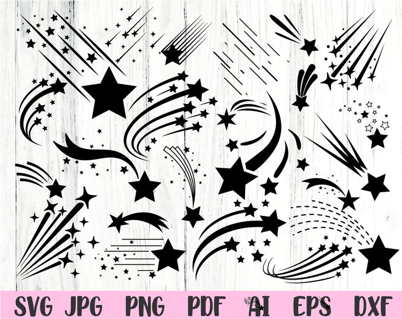 Shooting Stars Svg Stars Svg Sparkle Svg Svg Files for Cricut - Etsy Canada