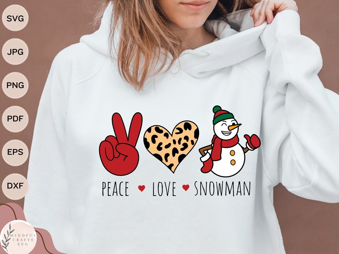 Peace Love Snowman and Santa Svg, Christmas Cut File, Winter Holiday ...