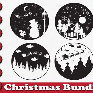 Christmas Santa Scene Round Sign Svg Christmas Santa Scene Svg Svg ...