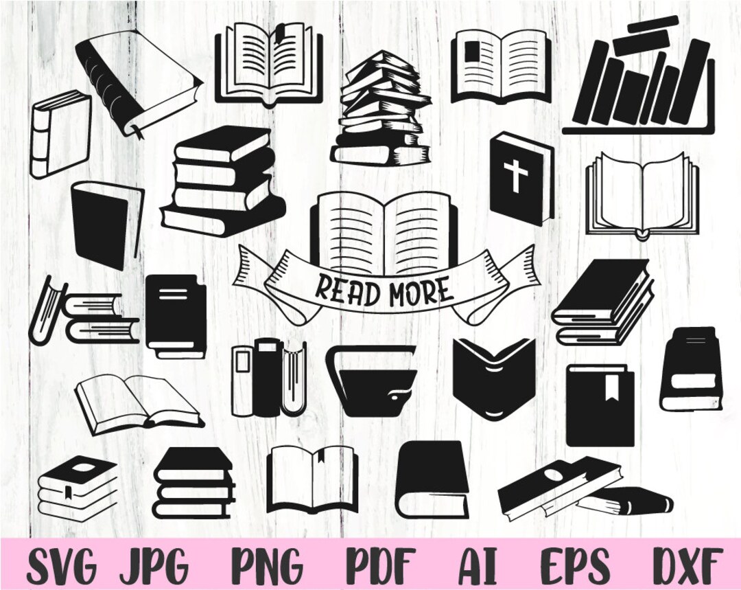 Book Svg Book Silhouette Svg Book Lover Svg Reading Svg Svg Files for ...