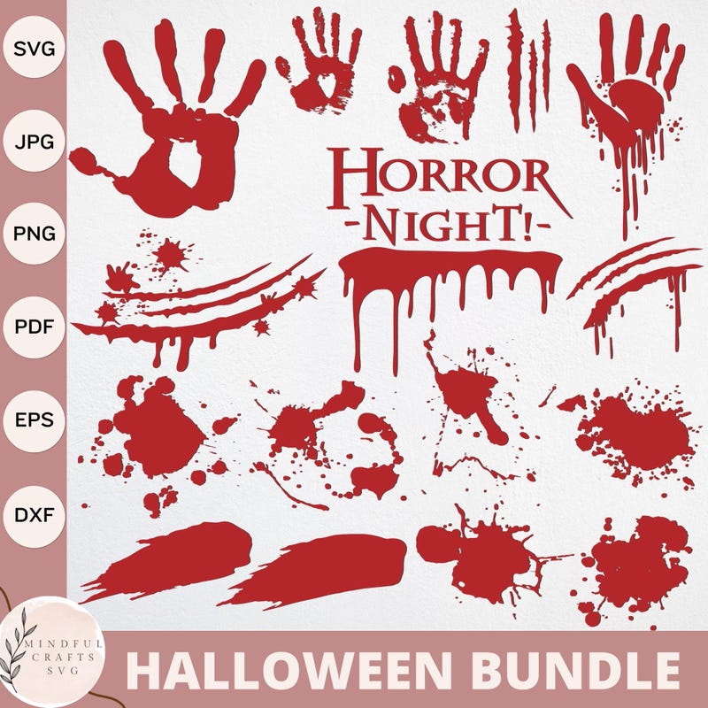 Bloody Handprints Svg - Etsy