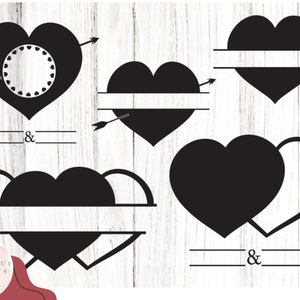 Heart Split Monogram SVG, Valentine's Monogram SVG Cut Files, Split ...