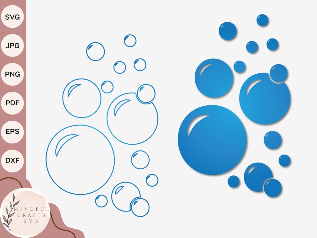Bubbles SVG, DXF File for Cricut & Silhouette, Cute Handdrawn Blowing ...