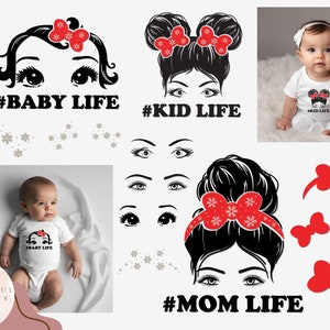 Mom Baby Kid Life SVG, Momlife SVG, Mom Daughter SVG, Mom Life Shirt ...