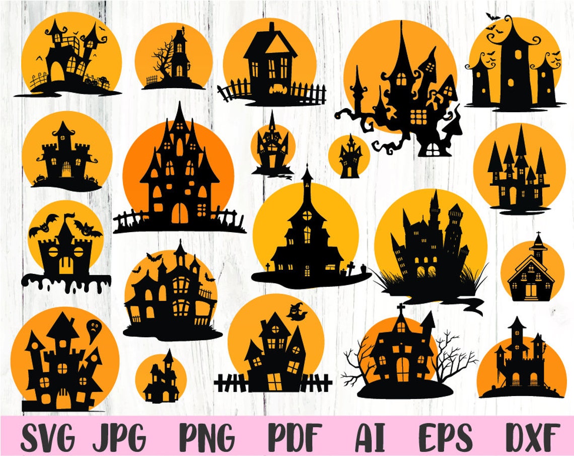 Haunted House Svg Halloween Svg Spooky Svg Svg Files for - Etsy