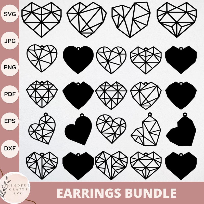 Diamond Heart Svg - Etsy
