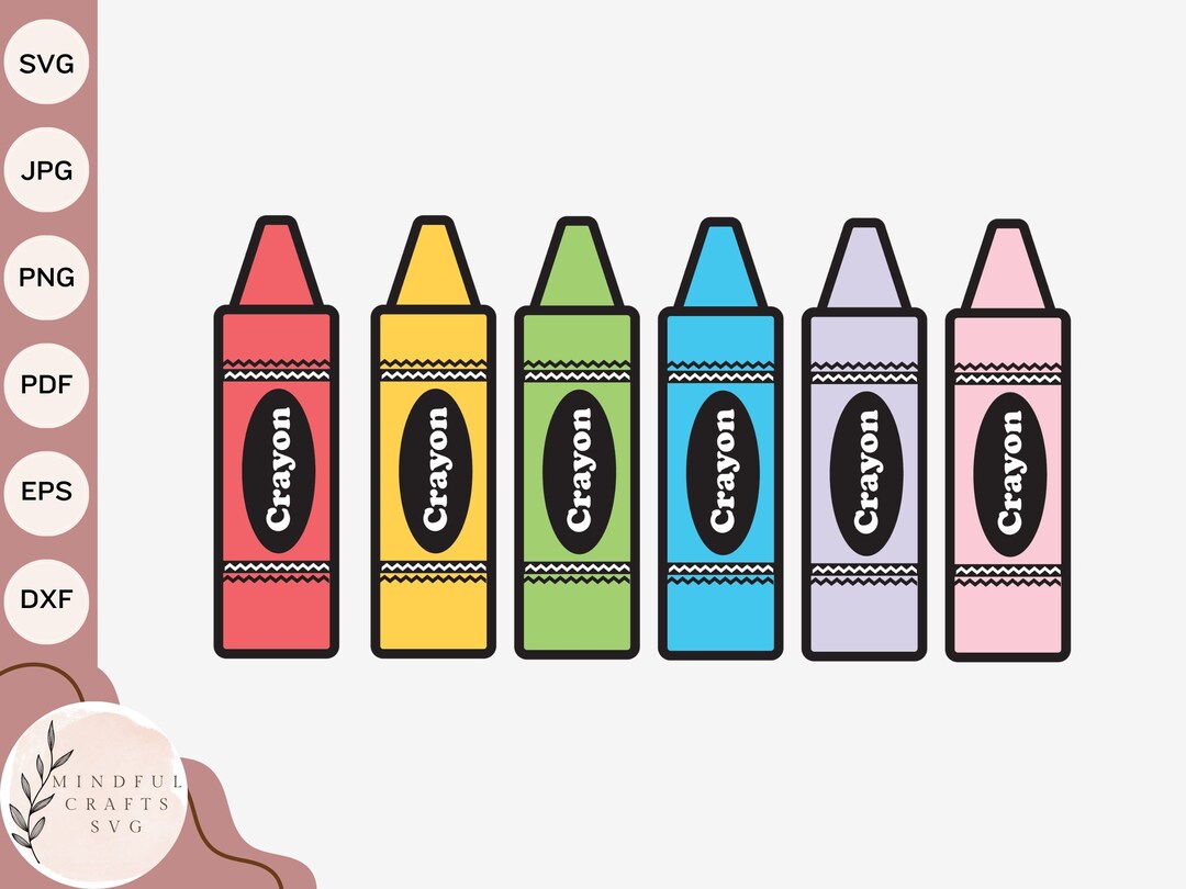 Crayons SVG, Colorful Crayon Set, DIY Crayon Cut File, Digital Crayon ...