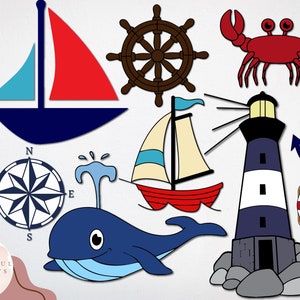 Nautical Bundle SVG Marine Clipart Anchor Svg Ocean Svg Cut Files ...