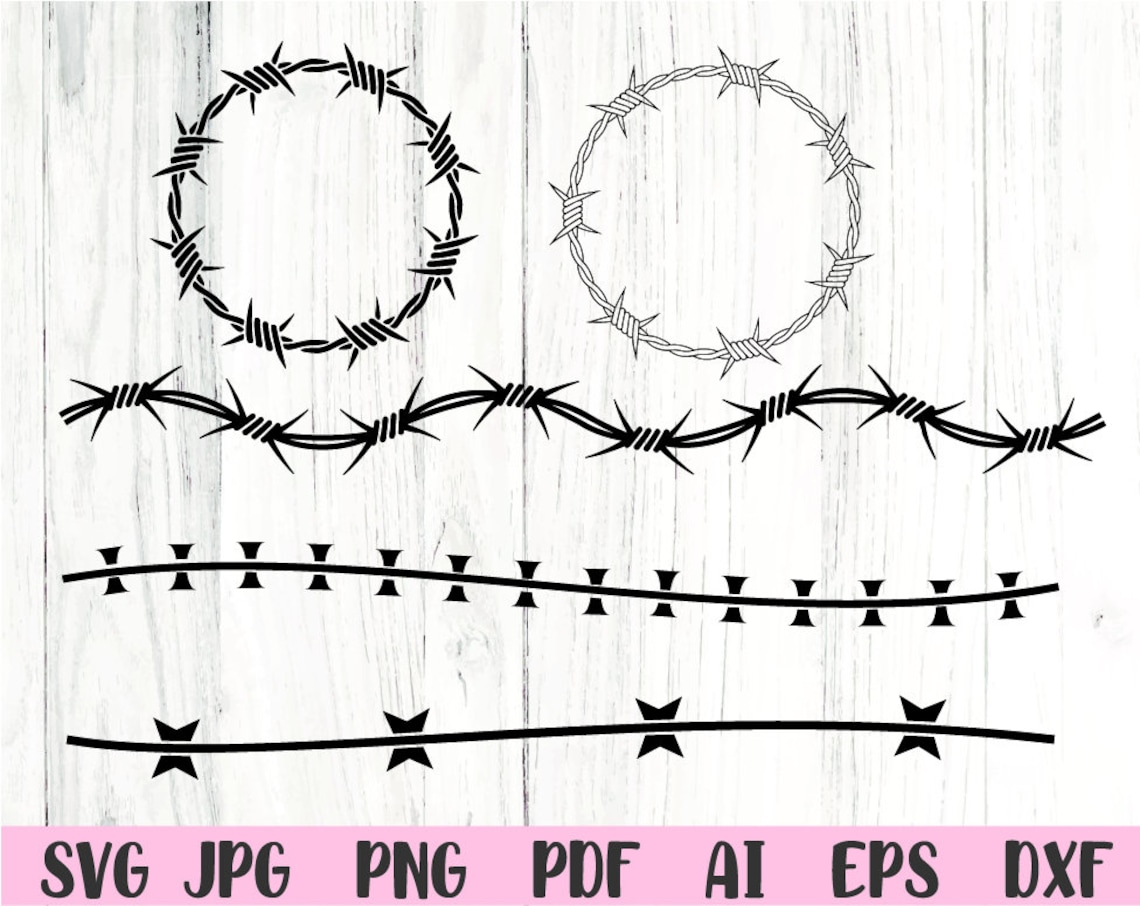 Barbed Wire Svg Barbed Wire Clipart Fence Svg Svg Files for - Etsy