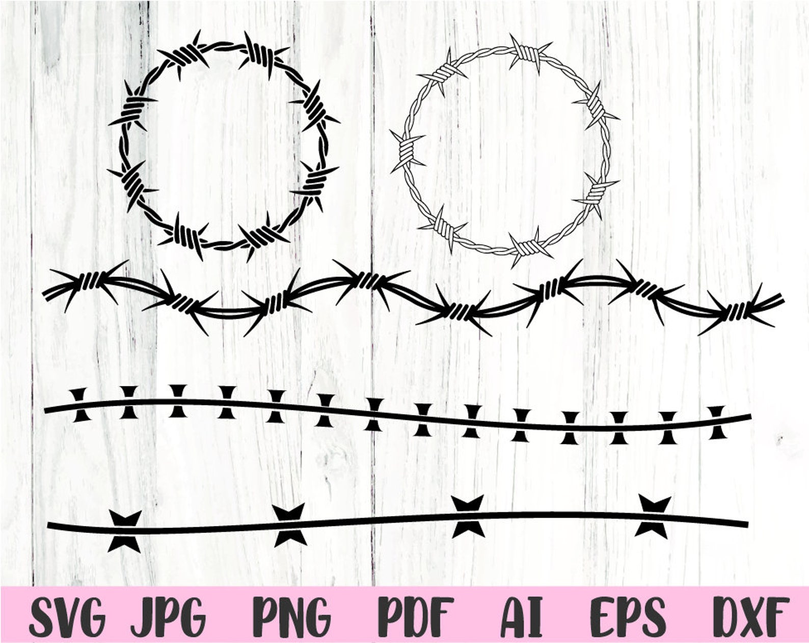 Barbed Wire Svg Barbed Wire Clipart Fence Svg Svg Files for - Etsy