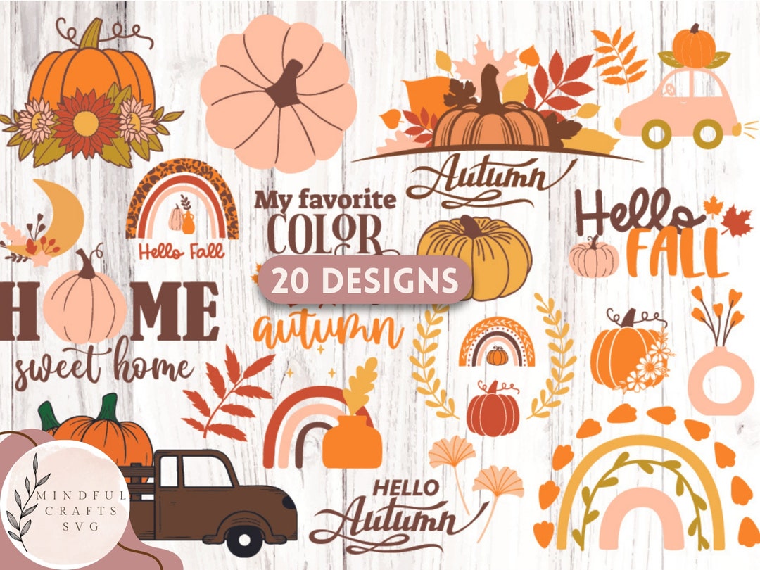 Fall Bundle SVG Autumn Harvest Cut Files Pumpkin Spice Glowforge ...