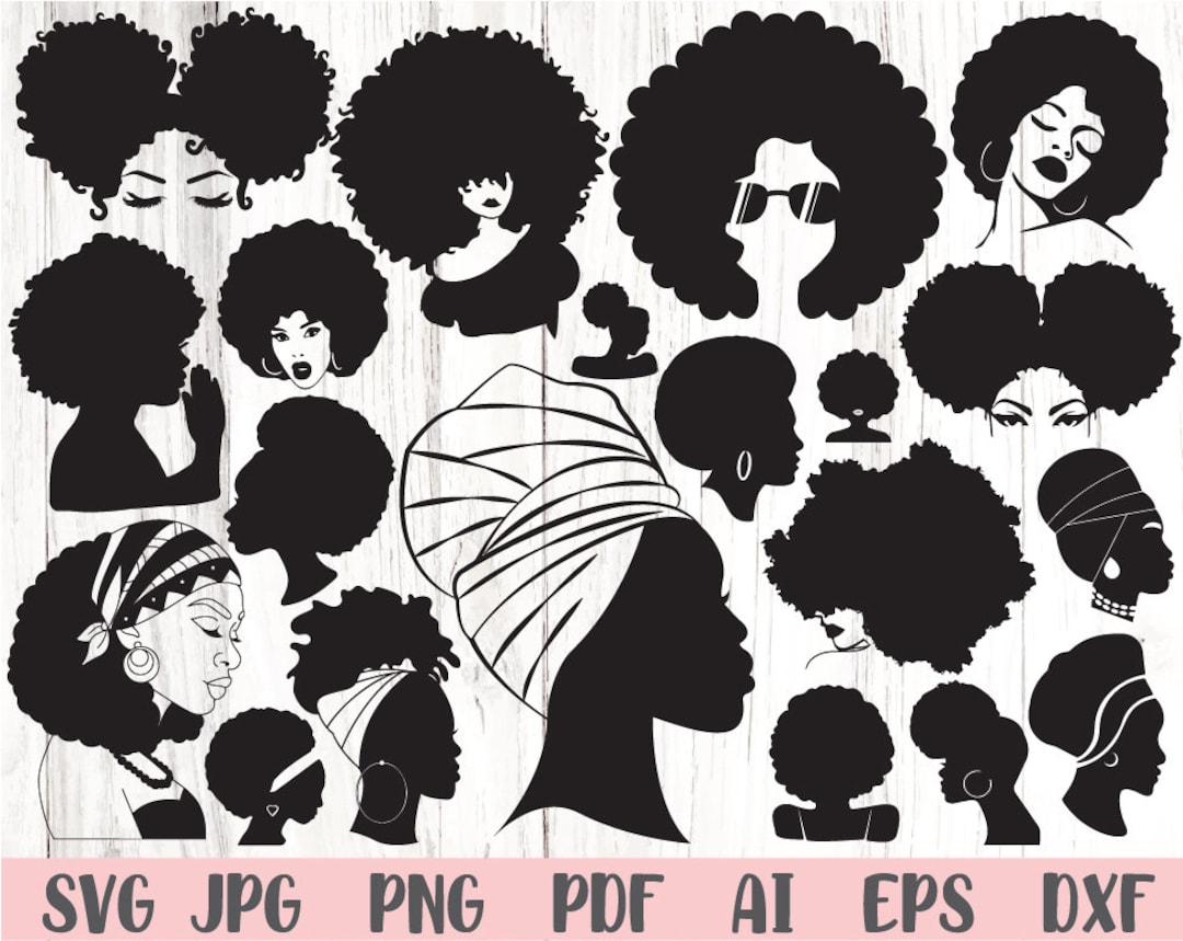 Afro Girls Svg Afro Woman Svg Afro Svg Instant Download Svg Files for ...