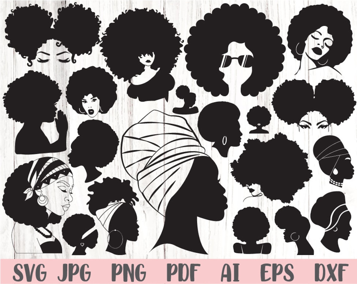 Afro Girls Svg Afro Woman Svg Afro Svg Instant Download Svg - Etsy UK