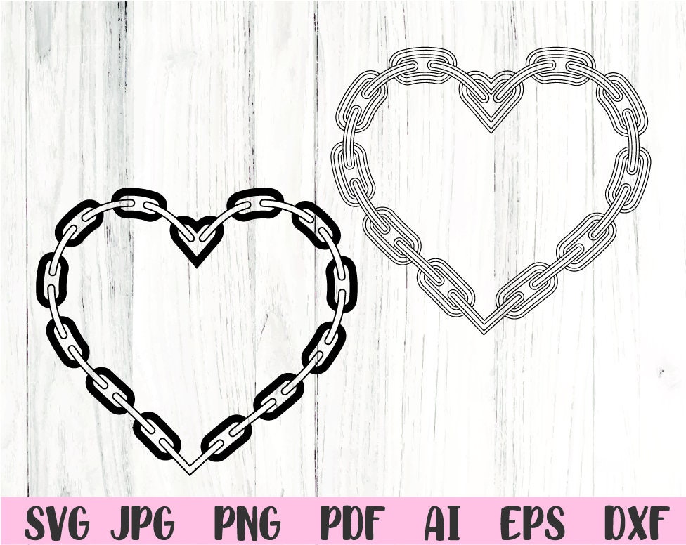 Chain Heart Svg Heart Svg Chain Svg Svg Files for Cricut - Etsy
