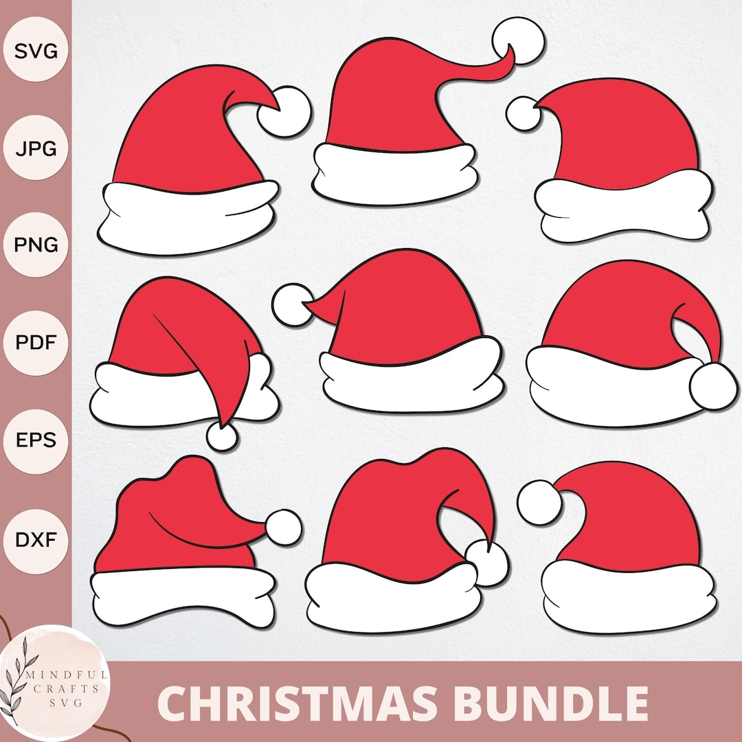 Santa Hat Svg Santa Svg Christmas Svg File for Cricut Instant Download ...