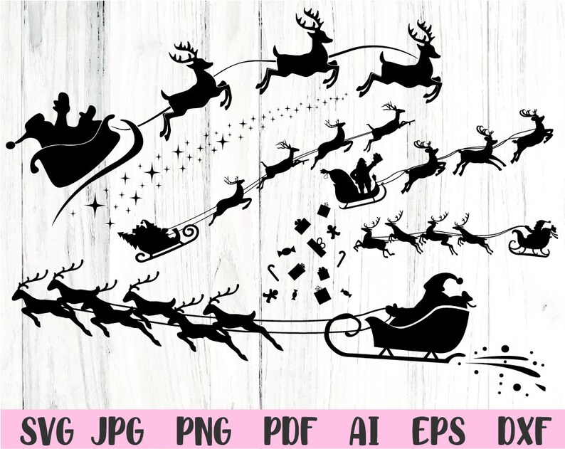 Santa Sleigh Svg Sleigh Svg Christmas Sleigh Svg Christmas Svg - Etsy