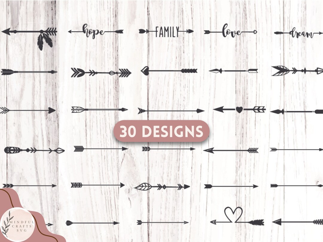 Arrow SVG Bundle Tribal Boho Arrows Clipart Set for Cricut and ...