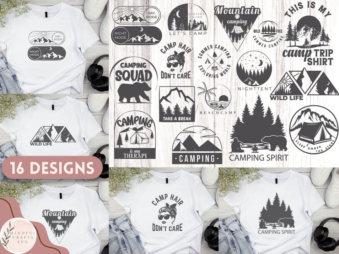 Camping Bundle SVG Outdoor Adventure Clip Art Set for Cricut Camp Life ...