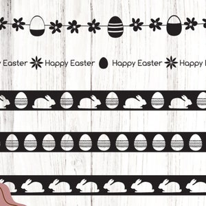 Easter Borders Bundle Svg Instant Download Easter Bunny, Egg, Flower ...